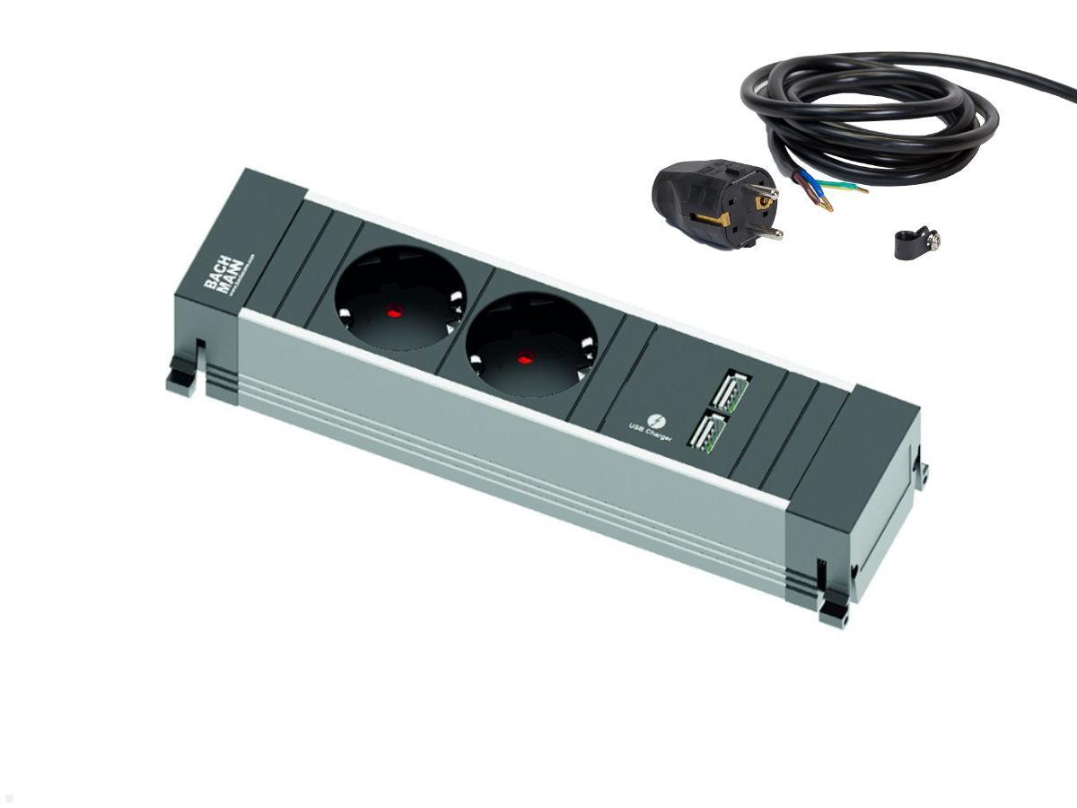 Power tenglar (2) + 2xUSB A/A 2m, m/kló SMALL - BA916.1193